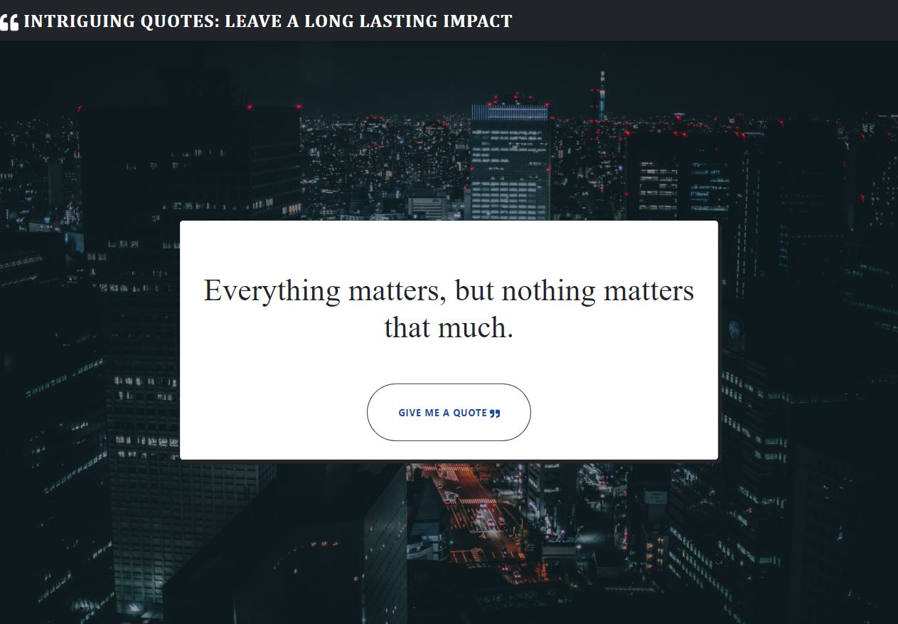 GitHub - engineer-sonali/Intriguing-Quotes: A quote-displaying web ...