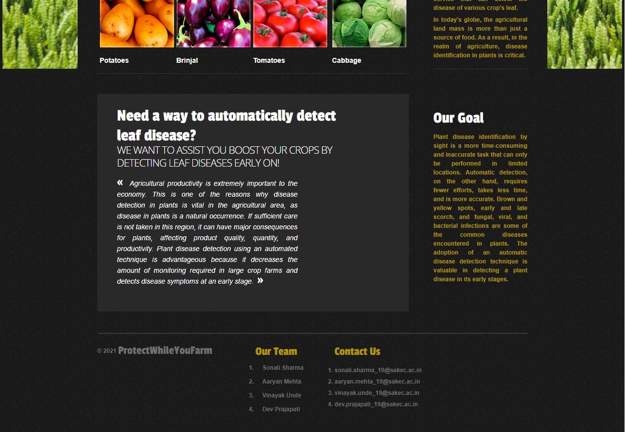 GitHub - engineer-sonali/Protect-While-You-Farm: An automatic crop leaf disease detection ...