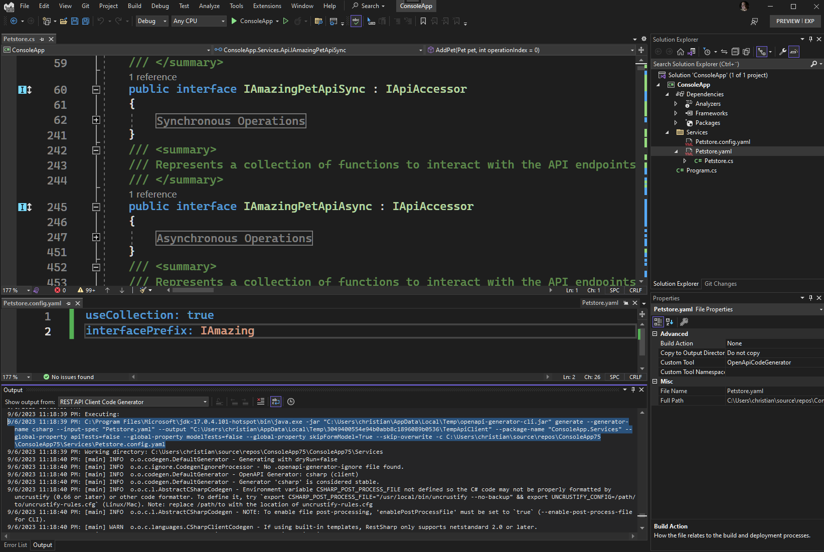 Automatically add -c command option for OpenApiGenerator · Issue #610 ...