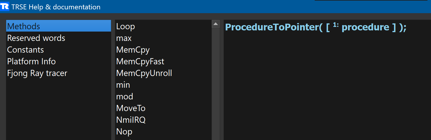 Self documenting code · Issue #486 · leuat/TRSE · GitHub
