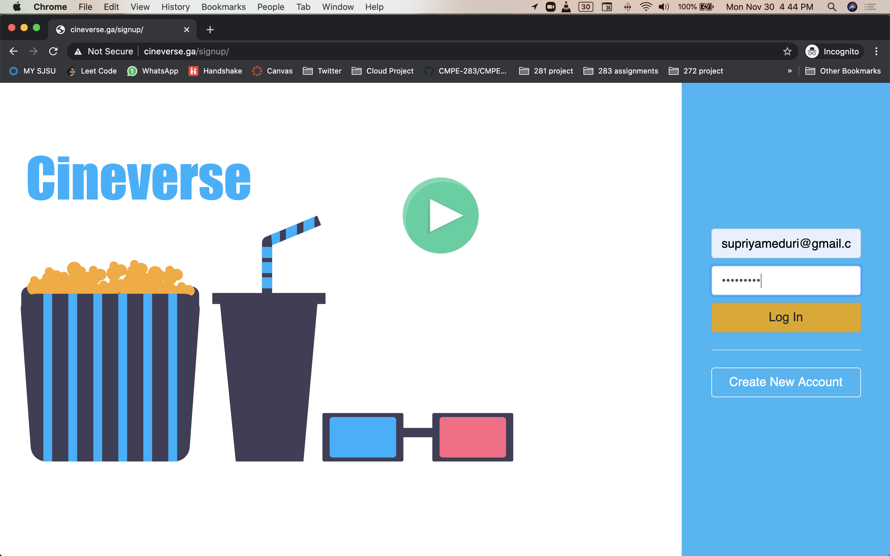 GitHub - BhavyaTetali/Cineverse