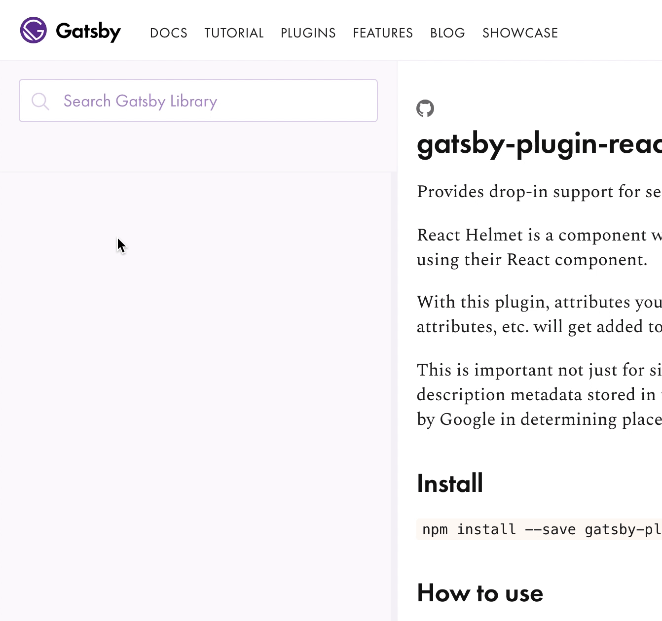 The plugin library sidebar "blinks" when you change links · Issue #10935 · gatsbyjs/gatsby · GitHub