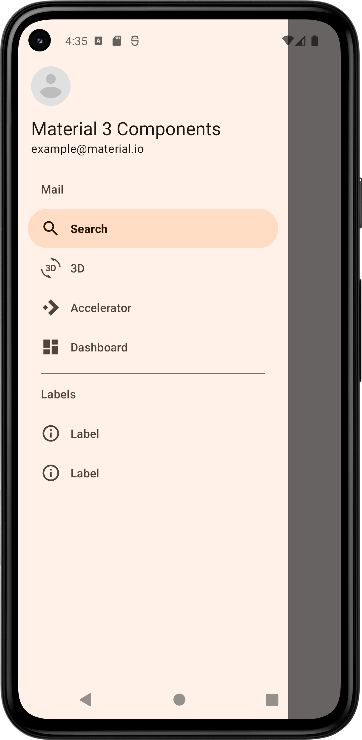 [Navigation drawer] Navigation drawer has square corners on pre-Q devices because ...
