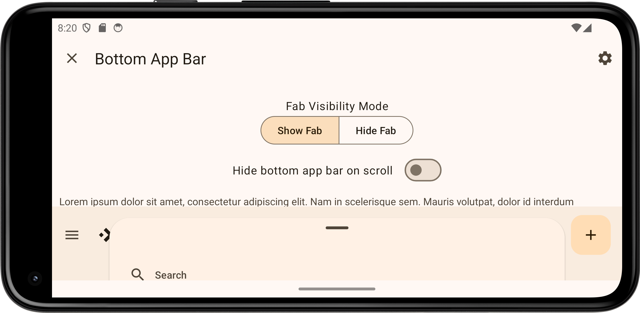[Catalog][BottomAppBar][BottomSheet][Predictive Back] When bottom sheet is collapsed, it will ...