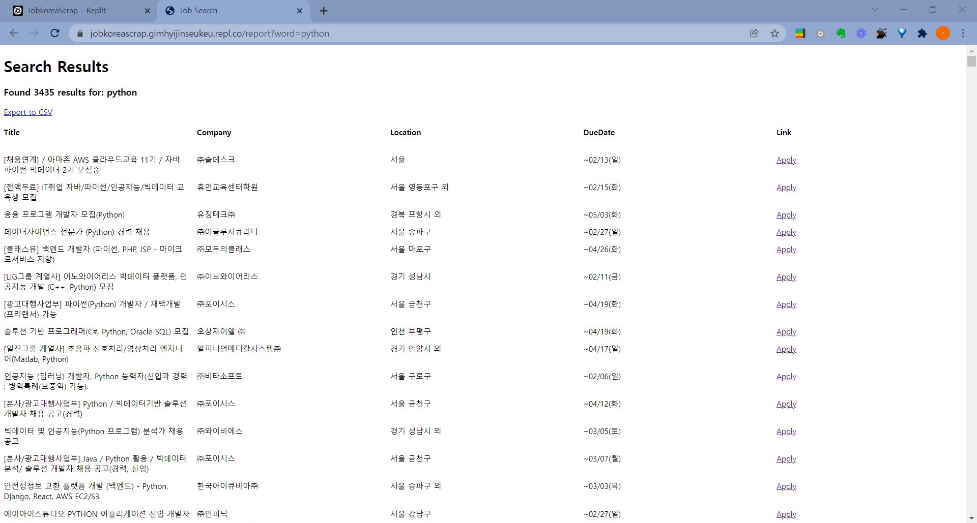 GitHub - heejinkim0812/python-scraper: A simple job search site using ...