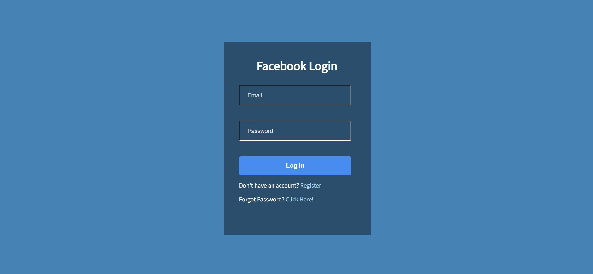 GitHub - iamYashSinha/Form-Validation: Facebook Login clone