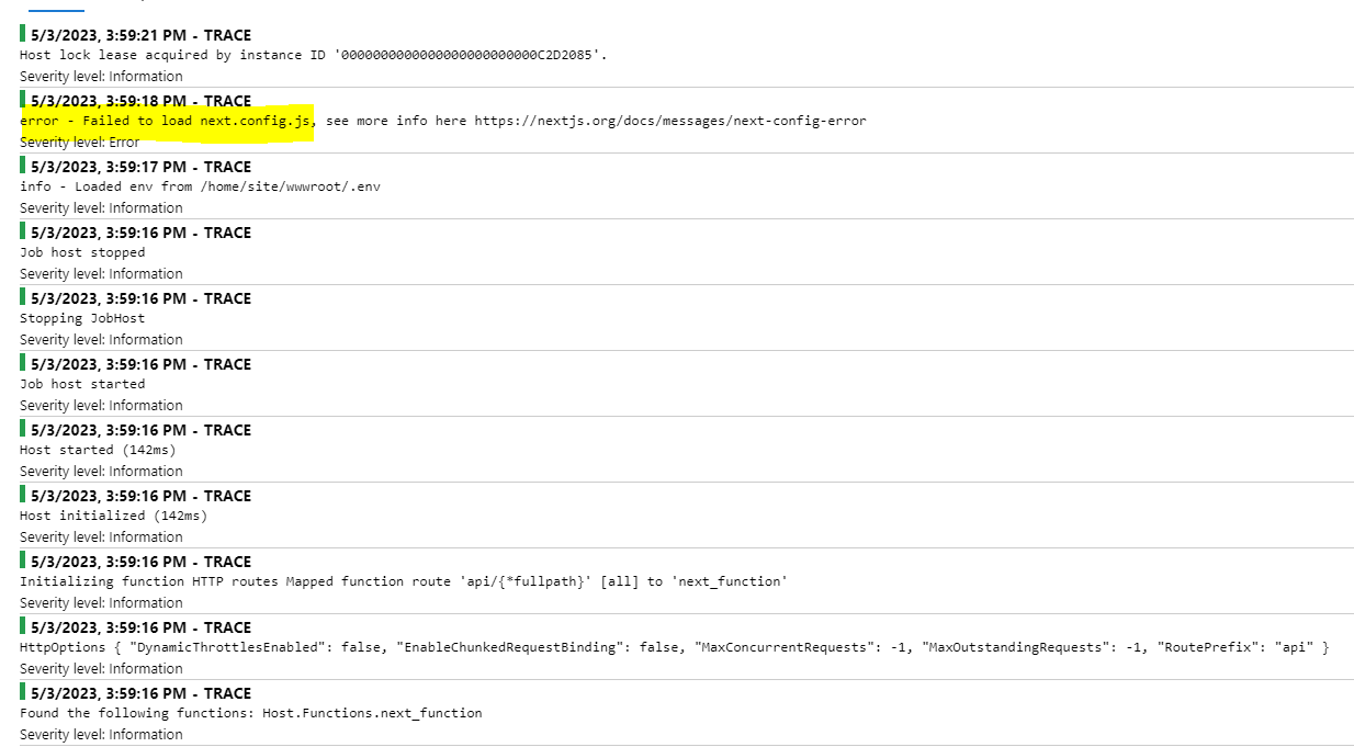 NextJS: Startup error - Failed to load next.config.js · Issue #1156 · Azure/static-web-apps · GitHub