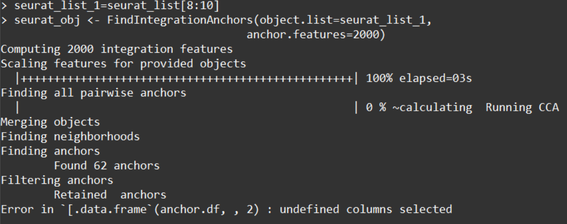 Bug When Running Integration · Issue 5337 · Satijalabseurat · Github