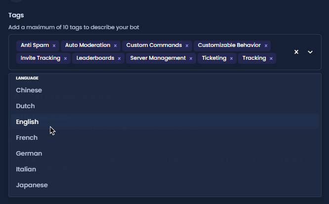 [feature] Extra language field · Issue #215 · discordlist-gg/beta-issues · GitHub