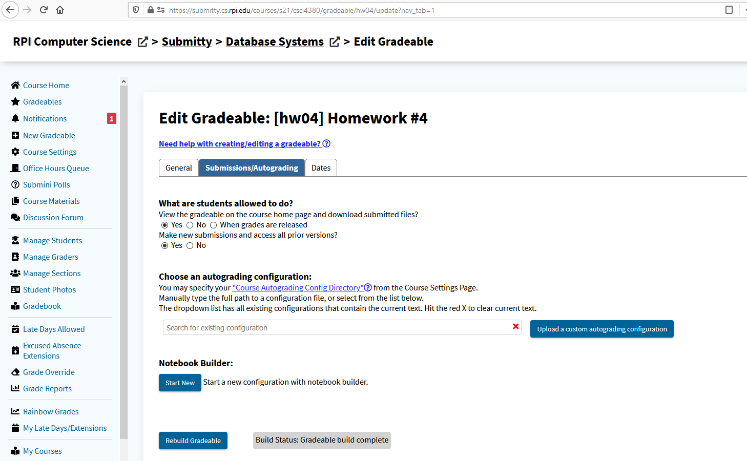 No Options Are Displayed In The Choose An Autograding Configuration Field Of The Gradeable