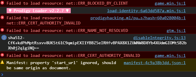 [BUG] Prodigy still not loading · Issue #423 · Prodigy-Hacking/ProdigyMathGameHacking · GitHub