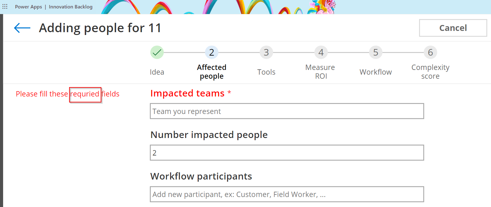 [coe Starter Kit Bug] Innovation Backlog App Spelling Error · Issue 4249 · Microsoft Coe