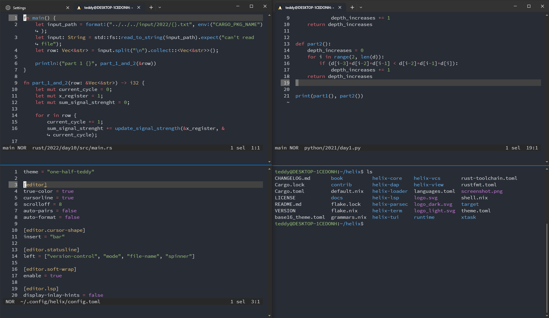 GitHub - Teddy-94/one-half-teddy: a helix theme designed to be minimal and to match the theme ...