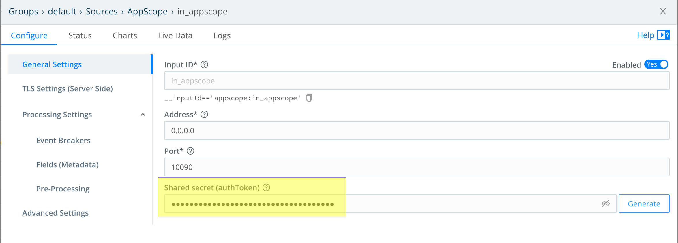 add support for authToken when sending to LogStream · Issue #304 · criblio/appscope · GitHub