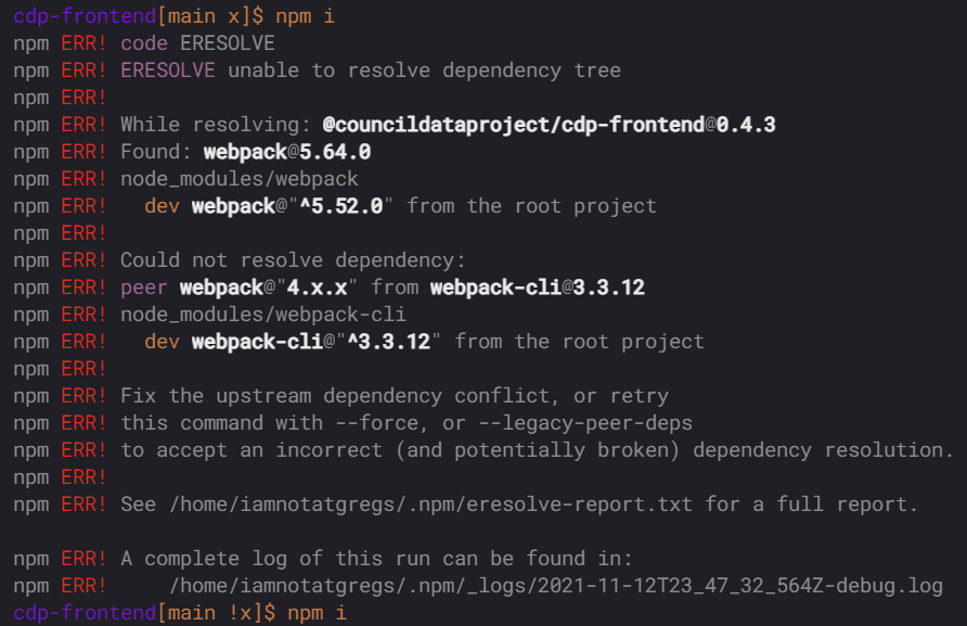 Node Module dependency issues · Issue #111 · CouncilDataProject/cdp ...