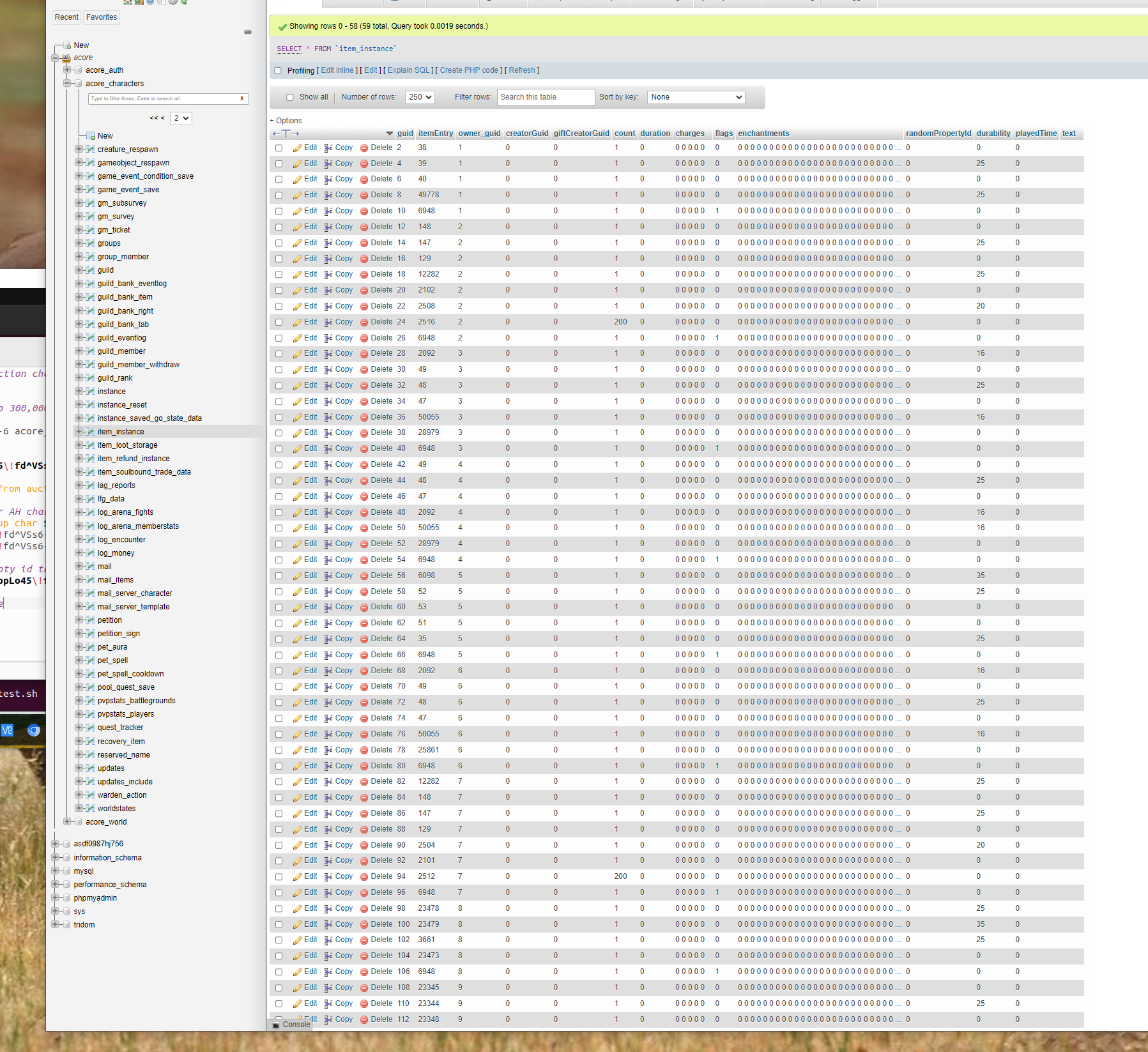 No Odd Acore Characters Item Instance Guid In Mysql · Issue 14605 · Azerothcore Azerothcore