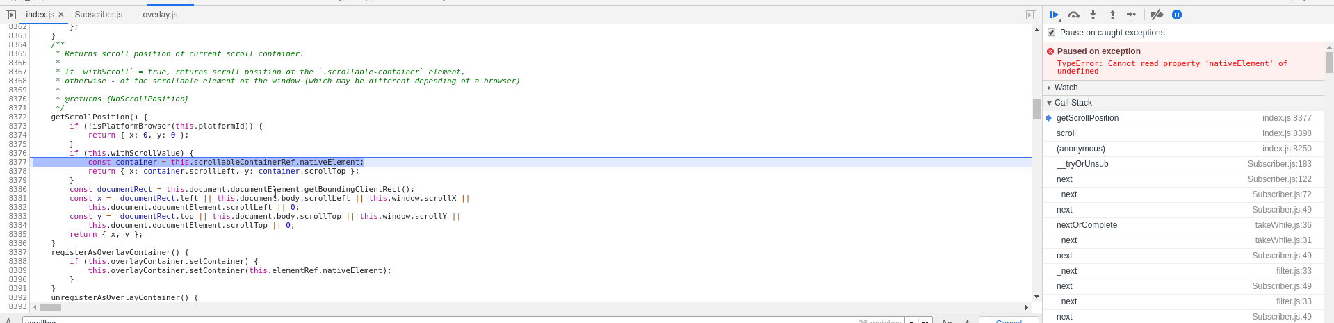 The viewchild `scrollableContainerRef` is `undefined` on Angular 9, Ivy · Issue #2195 · akveo ...