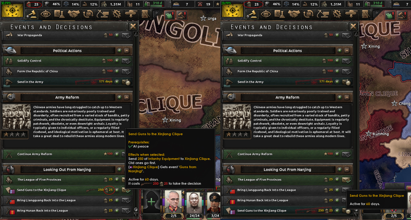 Lep Political Power Does Not Decreasing When Selecting The Send Guns To The Sik And Xsm 