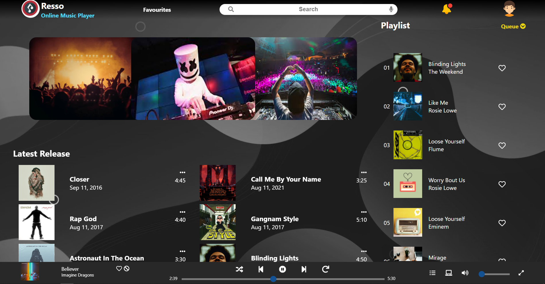 GitHub - RohanRanjan501/Resso-Online-Music-Player: Frontend Development