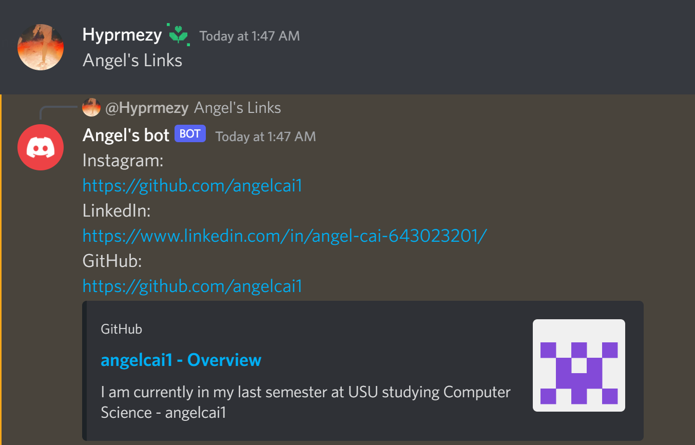 GitHub - angelcai1/DiscordBot: A fun little personal discord bot using Node.js