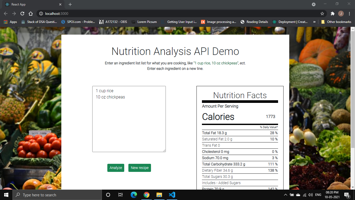 GitHub - JeevananthamD/nutrition-analysis-edamam