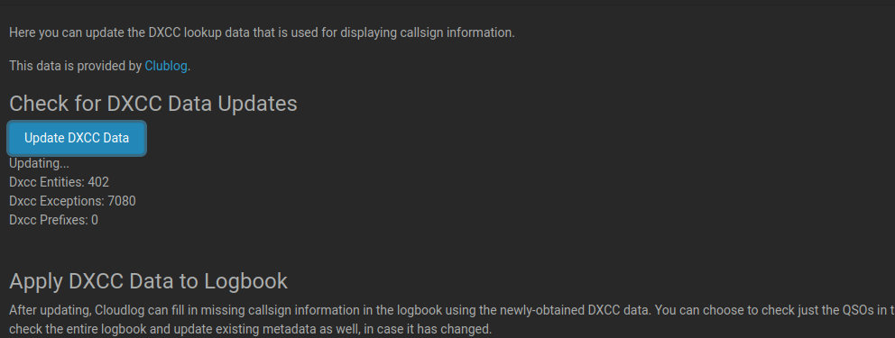 Cannot update DXCC data from Clublog · Issue #1613 · magicbug/Cloudlog · GitHub