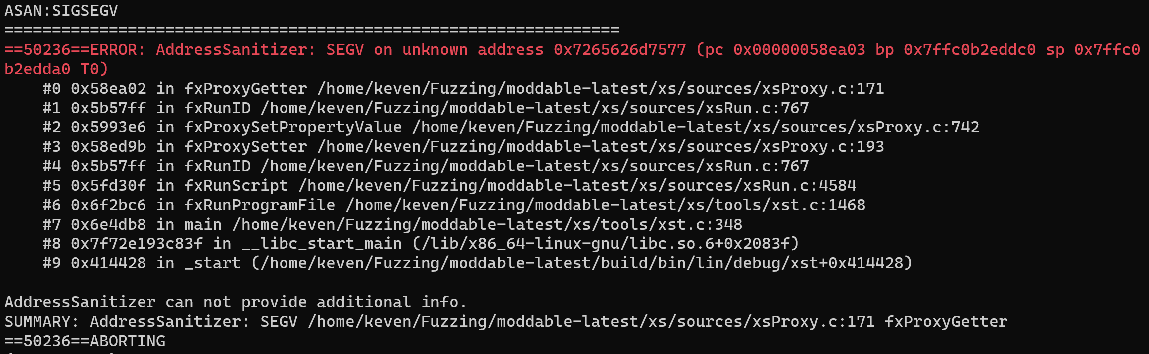 Segv At Moddable Xs Sources Xsproxy C 171 Similar With 441 · Issue 446 · Moddable Opensource