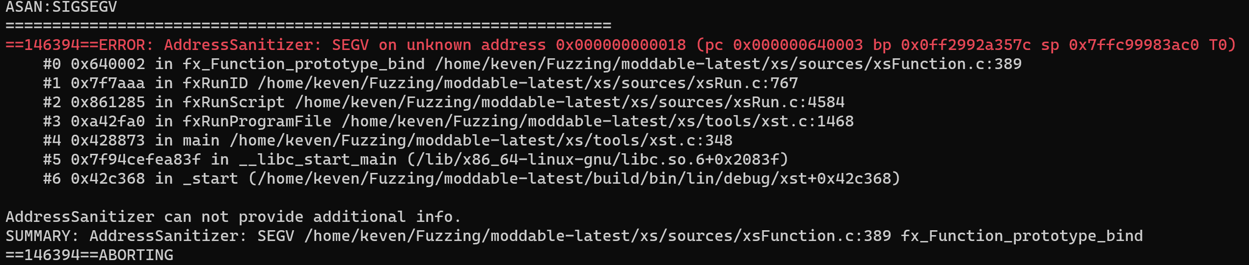 SEGV at moddable/xs/sources/xsFunction.c:389 · Issue #450 · Moddable ...