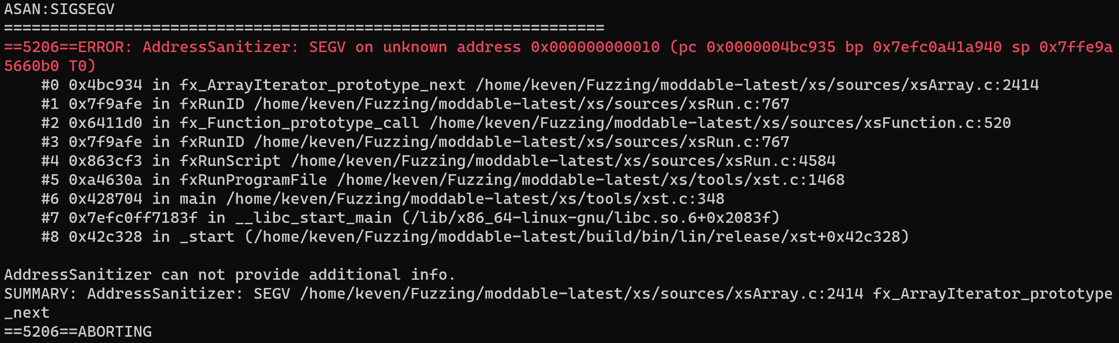SEGV at moddable/xs/sources/xsArray.c:2414 · Issue #453 · Moddable-OpenSource/moddable · GitHub