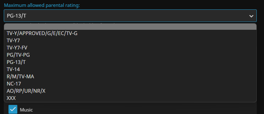 Regional ratings missing in Parental Controls · Issue #4694 · jellyfin/jellyfin-web · GitHub