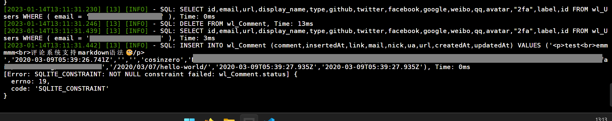 [Bug]: waline数据迁移导入数据报错:NOT NULL constraint failed,响应:500: Internal Server Error · Issue #1747 ...