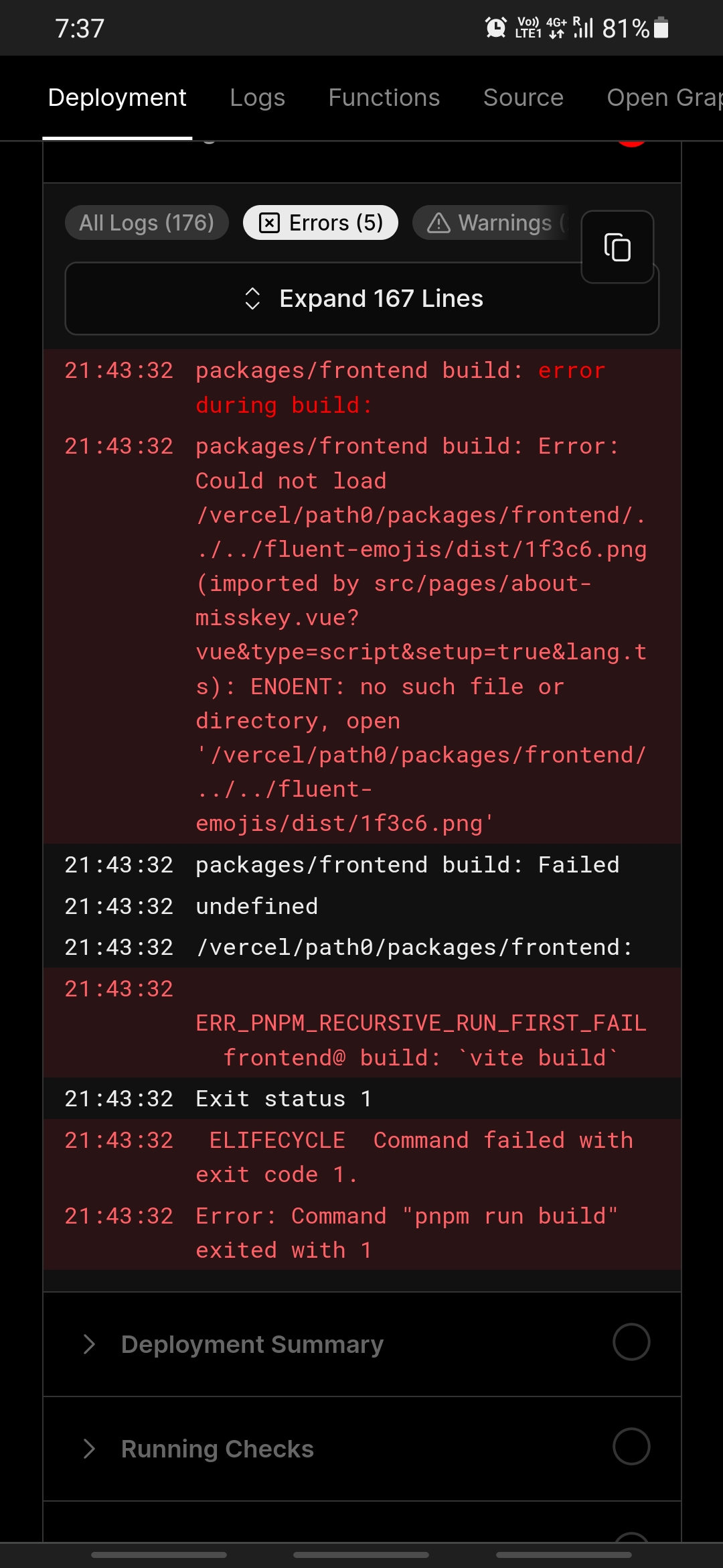 Deploying To Vercel Failing · Issue #11237 · misskey-dev/misskey · GitHub