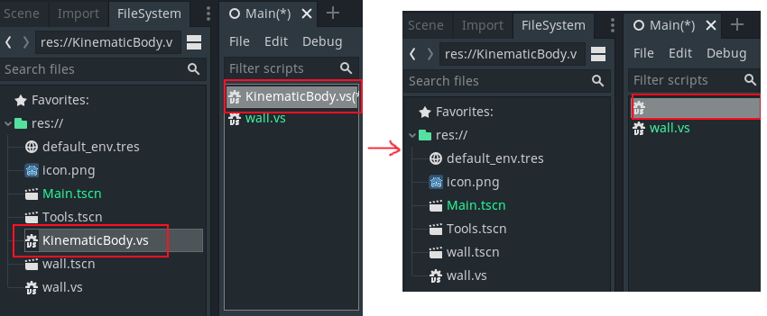 Script does not close when deleted from FileSystem · Issue #40515 · godotengine/godot · GitHub