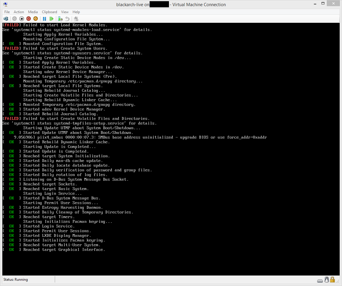 X does not properly start in a Hyper-V virtual machine · Issue #1725 · BlackArch/blackarch · GitHub