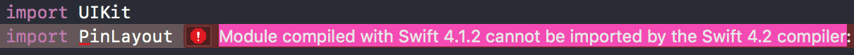 Xcode 10: Module compiled with Swift 4.1.2 cannot be imported by the Swift 4.2 compiler ...