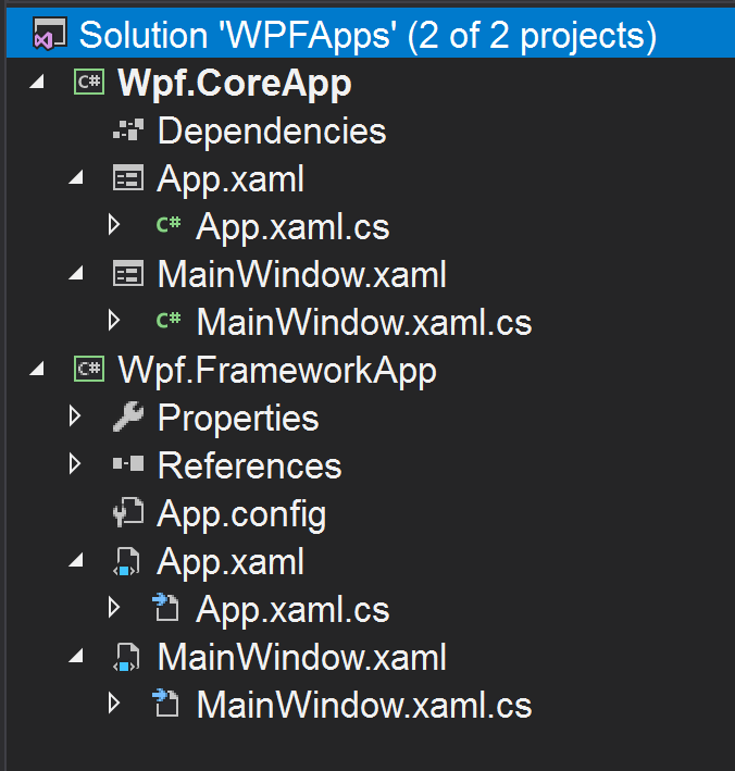 Xaml Codebehind Icons In Vs2019 Solution Explorer Are Different Framework Vs Core · Issue 661