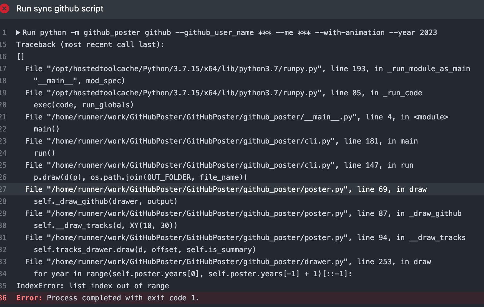 An error occurred generating github svg · Issue #75 · yihong0618/GitHubPoster · GitHub