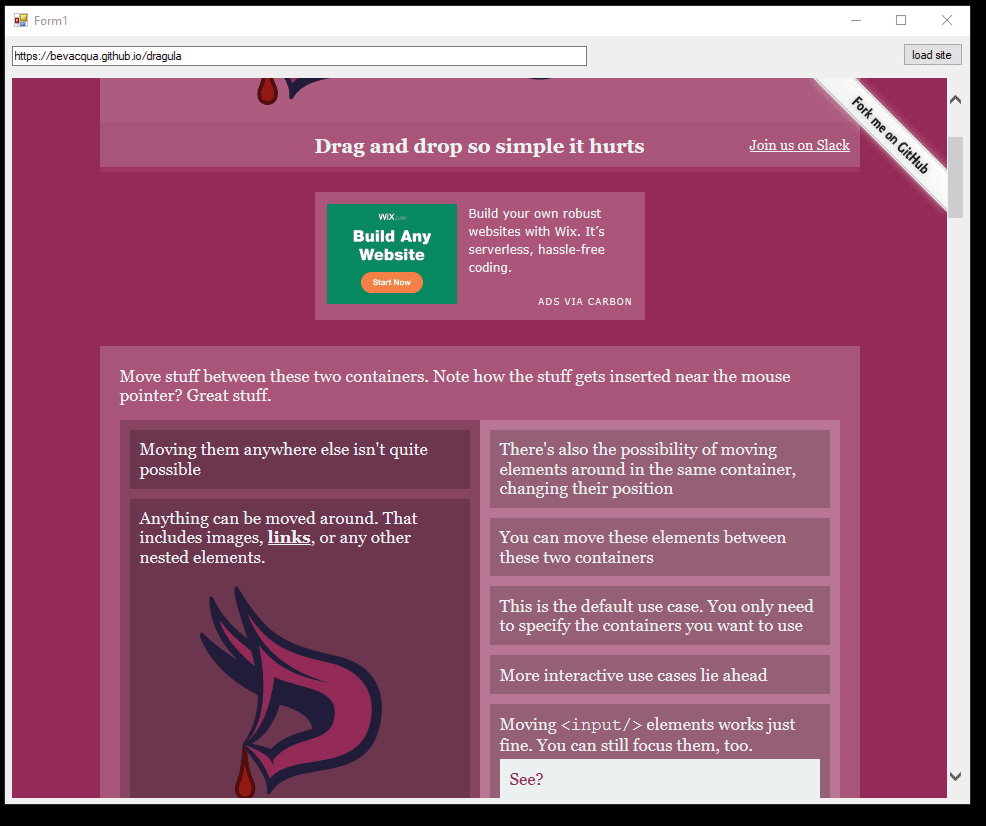 Drag and drop, resize do not work in a Web Browser control aka MSHTML Control aka web viewer ...