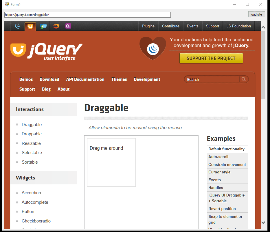 Drag and drop, resize do not work in a Web Browser control aka MSHTML Control aka web viewer ...