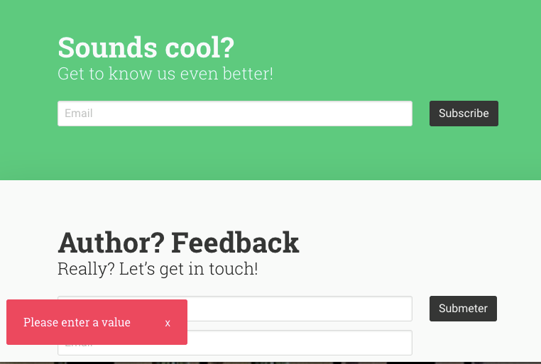 "Please enter a value" message when newsletter email is empty · Issue ...