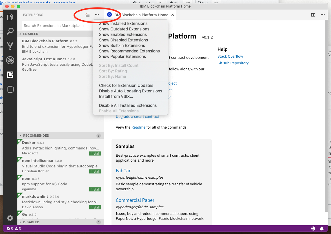Hard To Find The Sample View Again After You Close It · Issue 454 · Ibm Blockchainblockchain