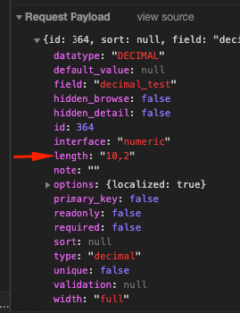 possible DECIMAL range value will automatically been changed to default 10,0 when saving number ...