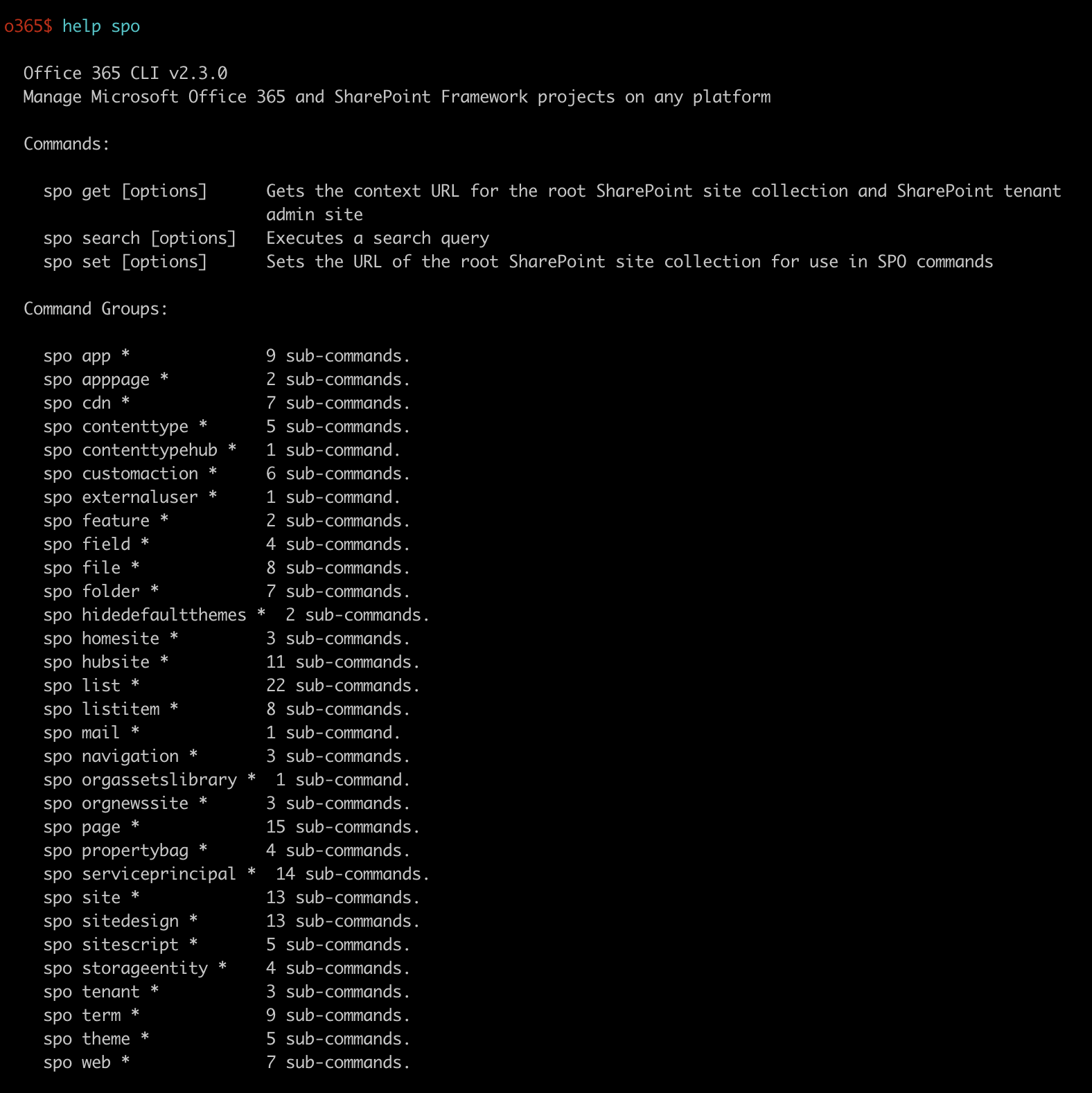 Command "spo status" missing · Issue #1294 · pnp/cli-microsoft365 · GitHub