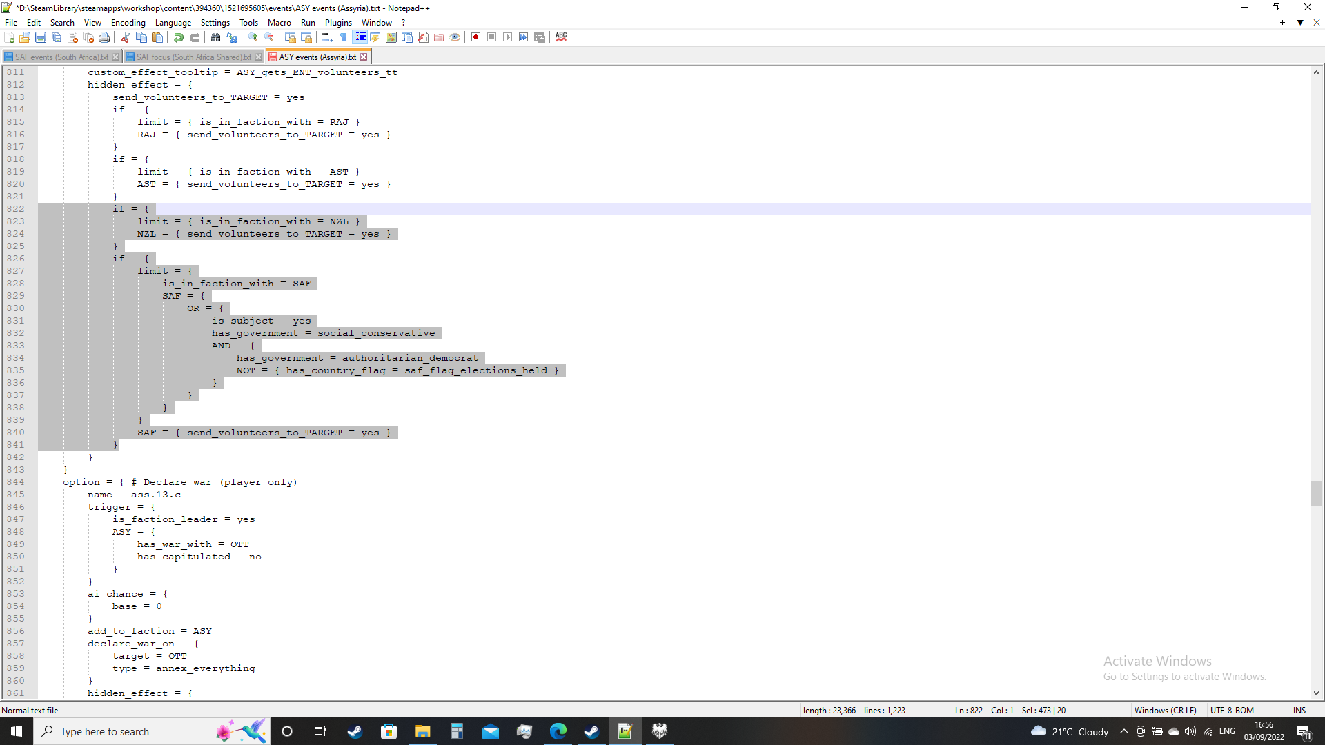 ASY + NZL/SAF - Tweaks to volunteers to Assyria · Issue #20860 · Kaiserreich/Kaiserreich-4-Bug ...