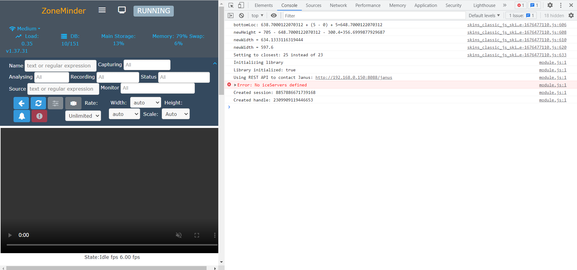 Janus Live Stream no video "No iceServers defined" · Issue #3660 · ZoneMinder/zoneminder · GitHub