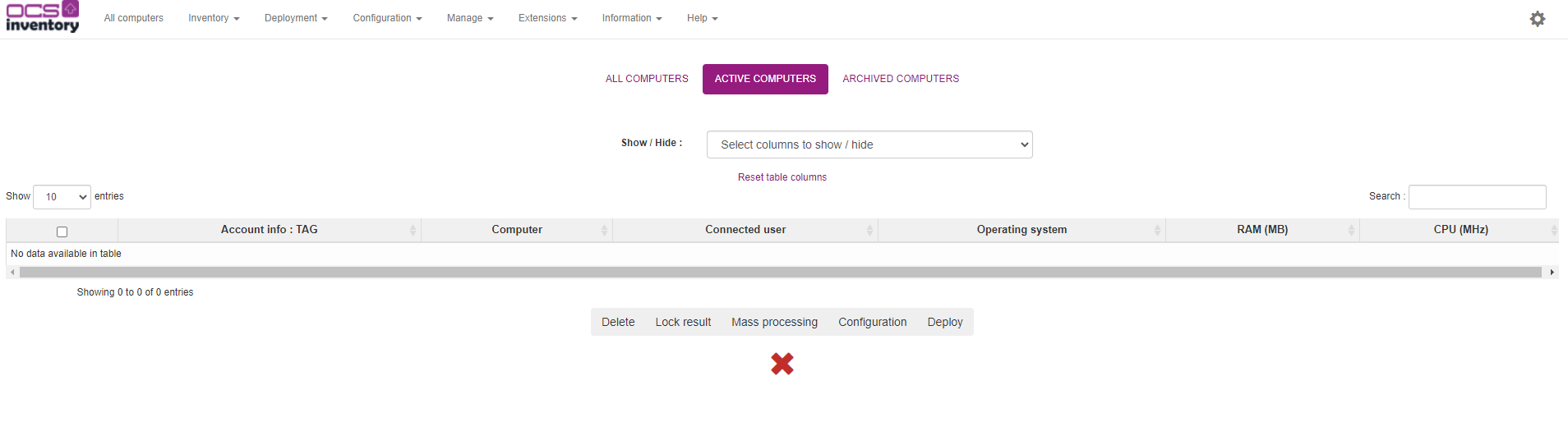 Bug All Computers Page Is Empty Again · Issue 1244 · Ocsinventory Ngocsinventory