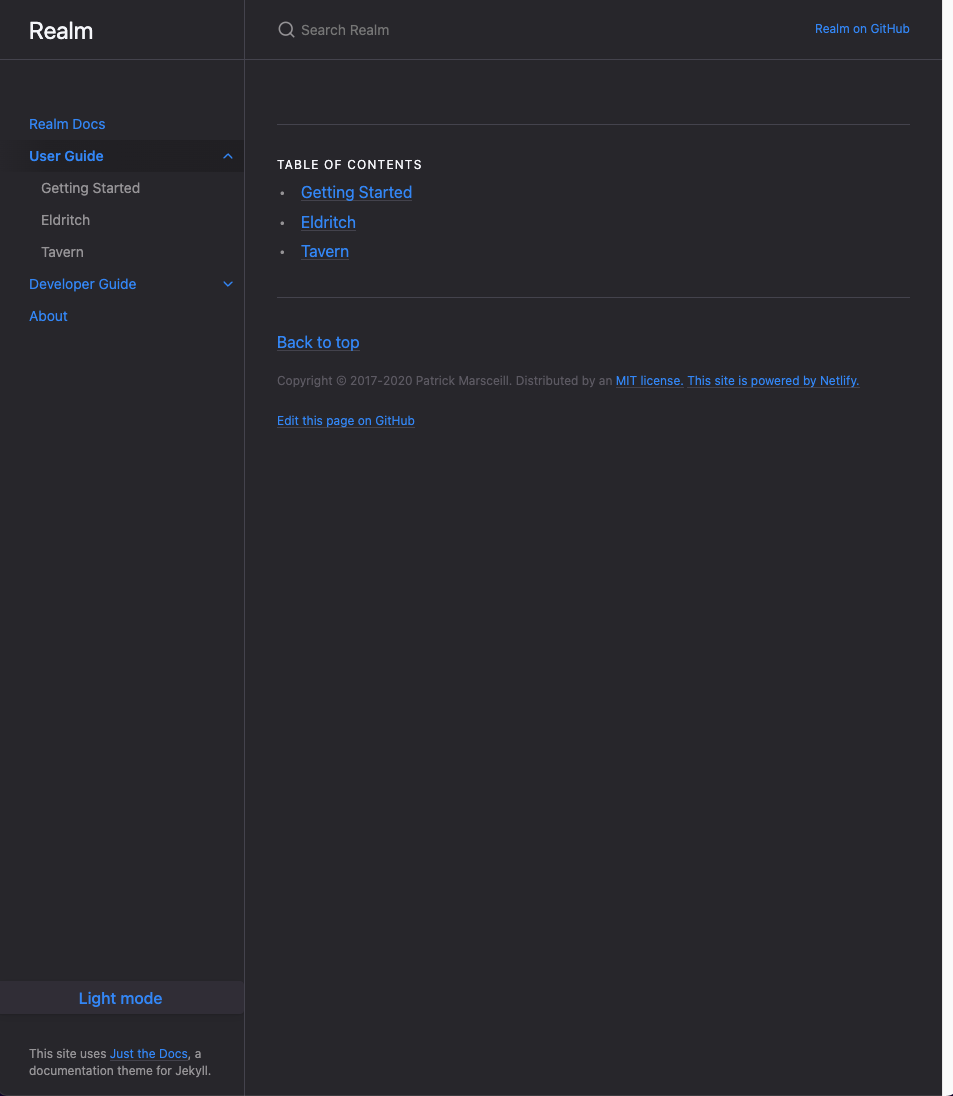 [feature] Docs: Dark Mode · Issue #14 · spellshift/realm · GitHub