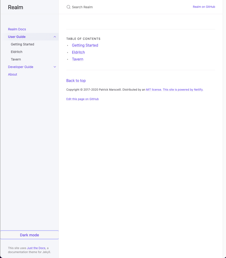 [feature] Docs: Dark Mode · Issue #14 · spellshift/realm · GitHub