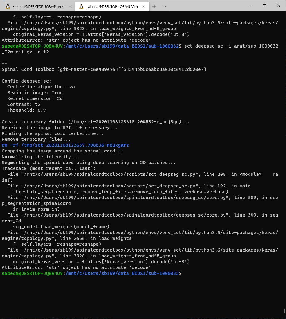 'str" object has no attribute 'decode' using sct_deepseg_sc · Issue ...