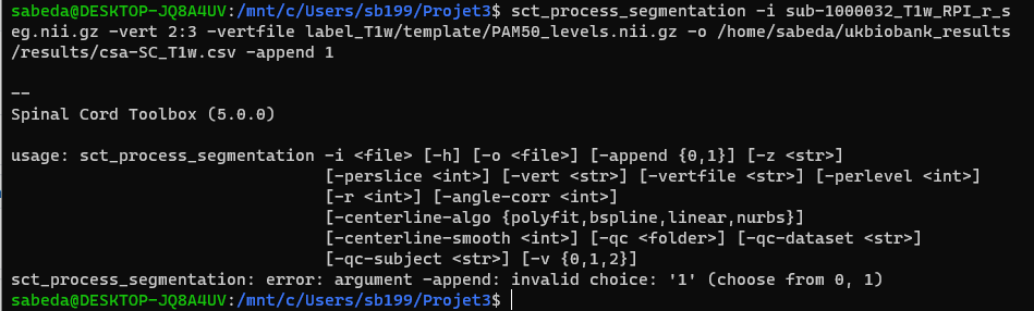 argument -append: invalid choice: '1' (choose from 0, 1) in sct_process_segmentation · Issue ...